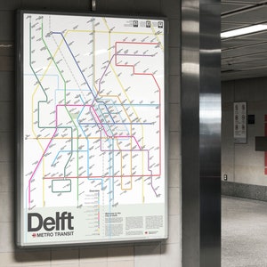 Delft Metro Transit Map - Etsy