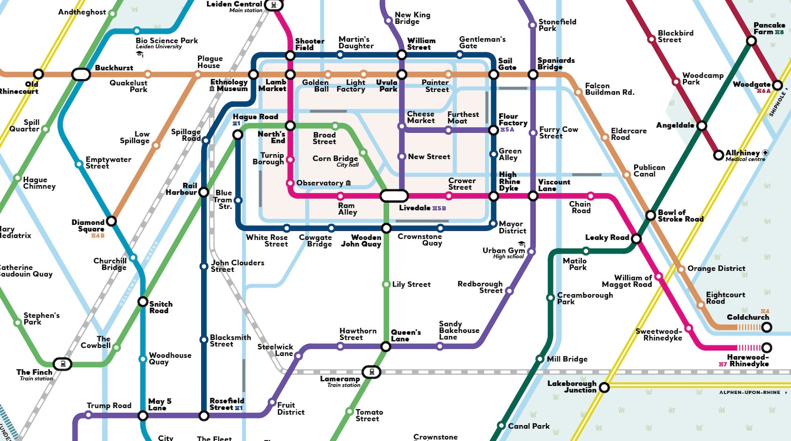 Leiden Metro Transit Map - Etsy