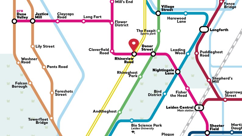 Leiden Metro Transit Map - Etsy