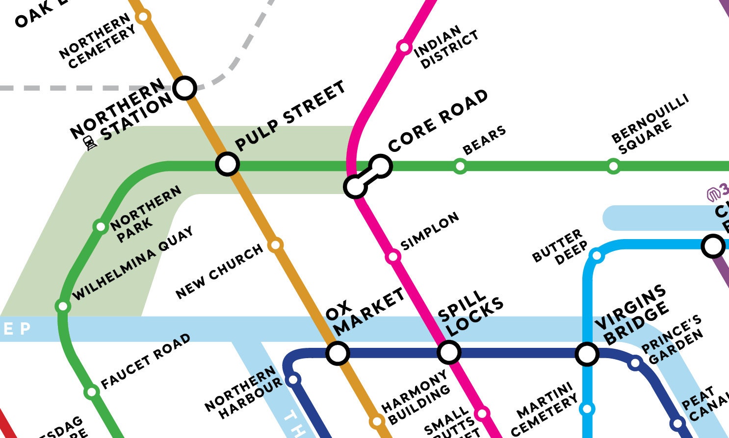 Groningen Metro Transit Map - Etsy Nederland
