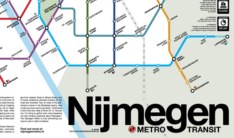 Nijmegen Metro Transit Map - Etsy