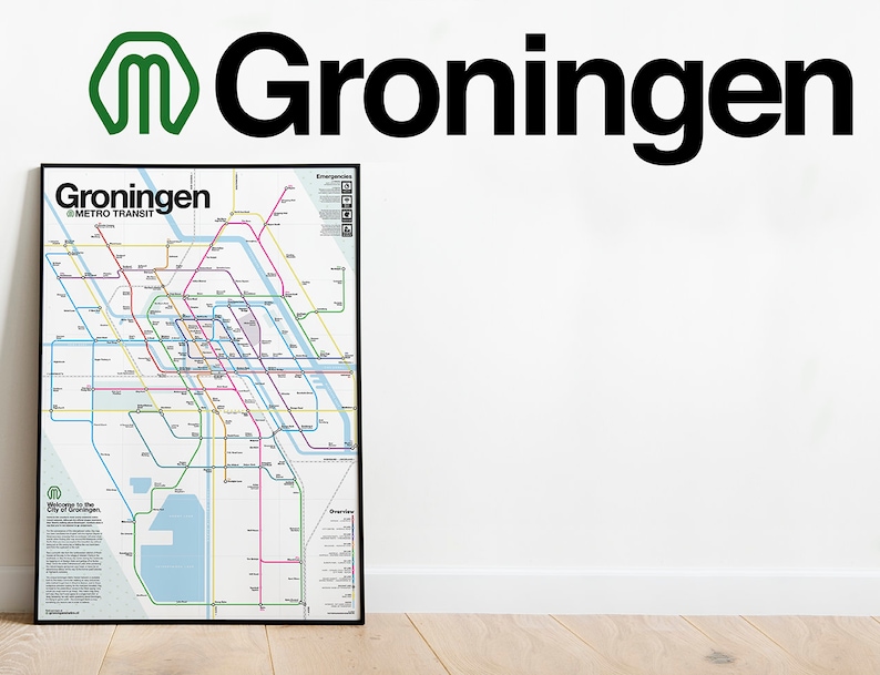 Groningen Metro Transit Map - Etsy