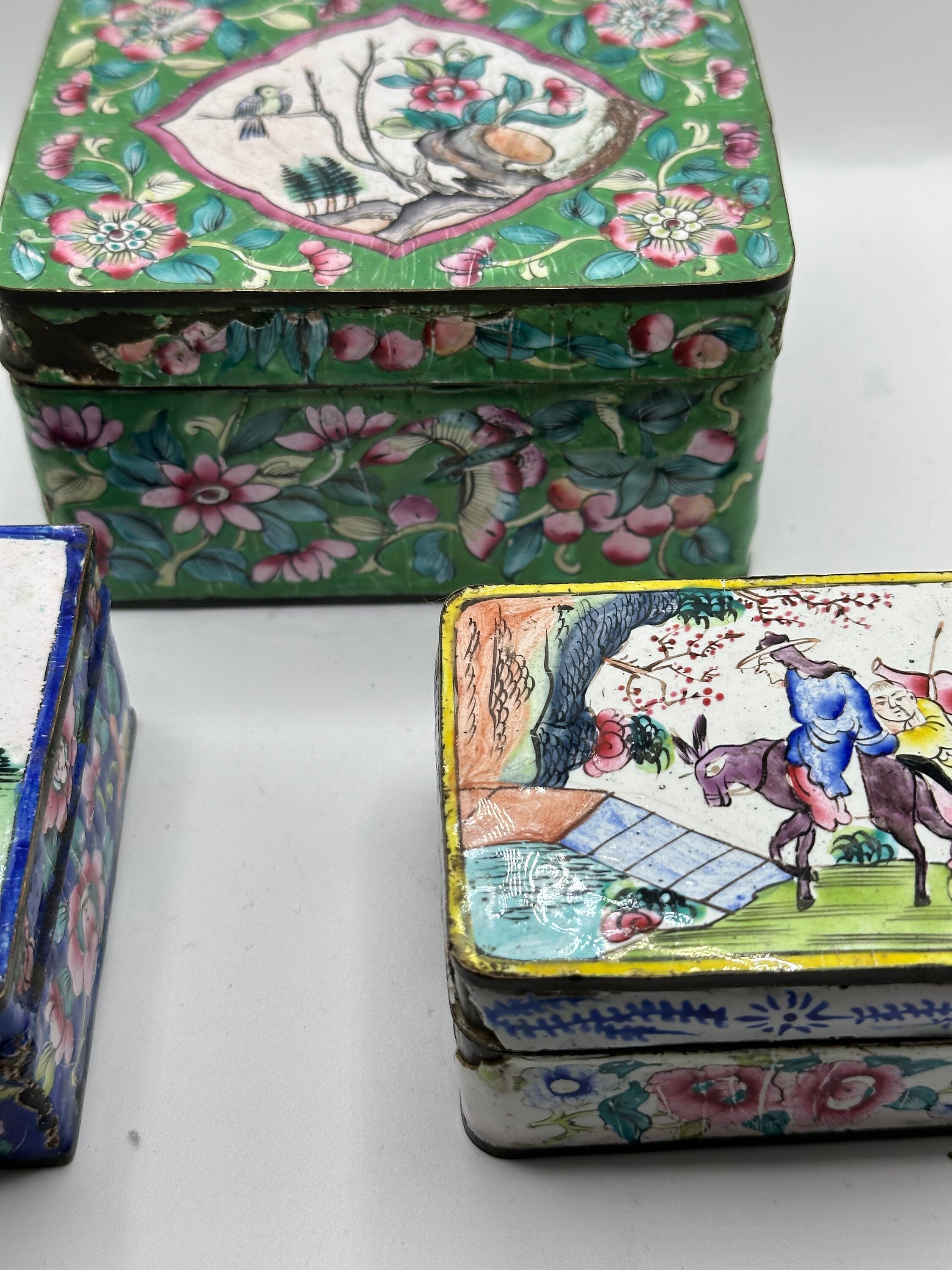 Three Antique Chinese Cloisonné Boxes - Etsy