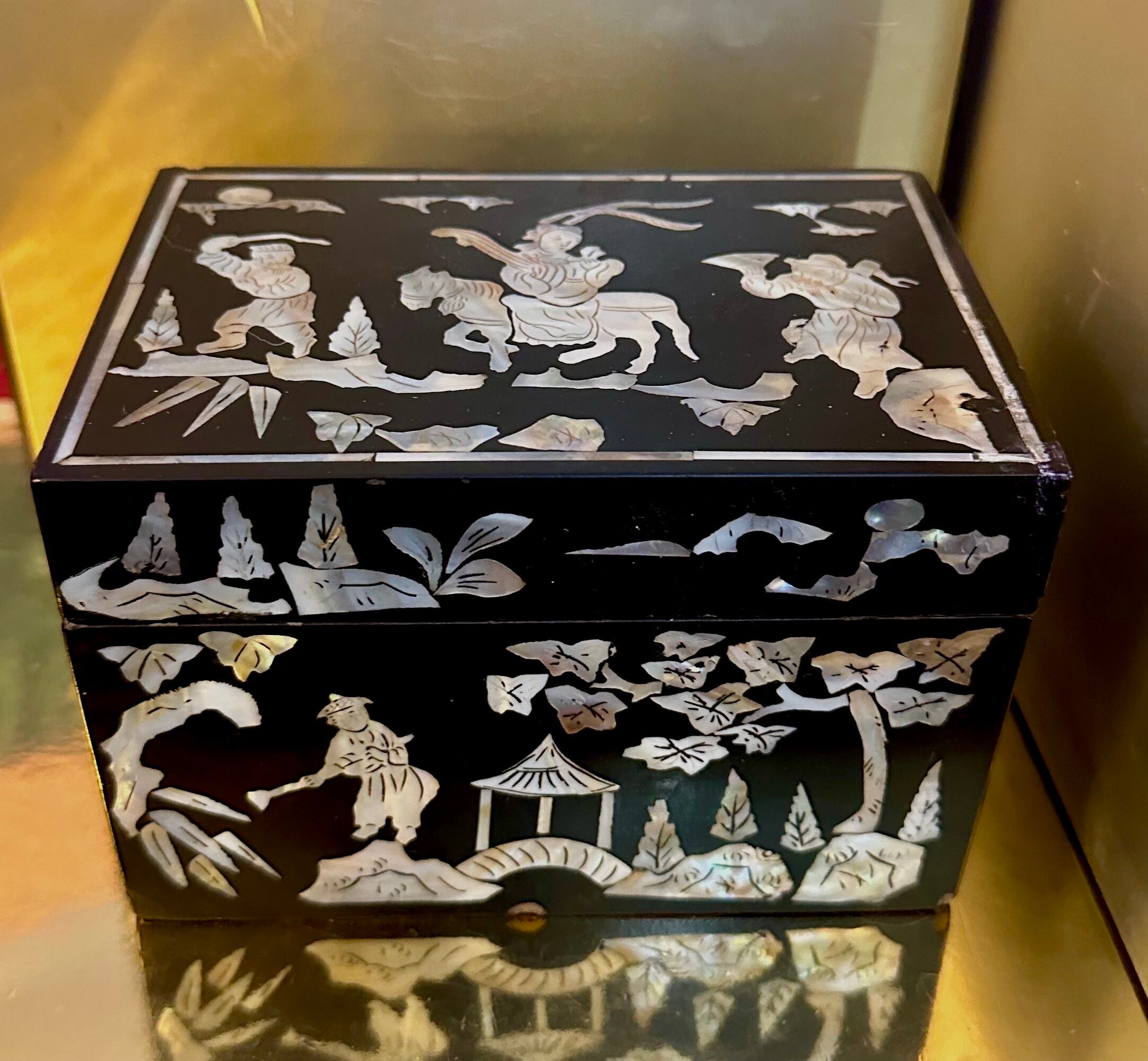 A Beautiful Chinese Antique Mother of Pearl Jewellery Box - Etsy