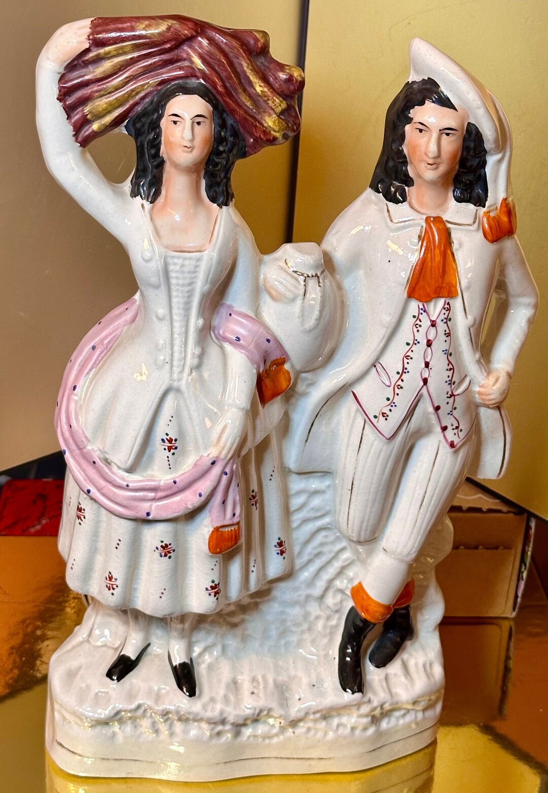 Large Antique Staffordshire Flatback Figure in Good Condition - Etsy