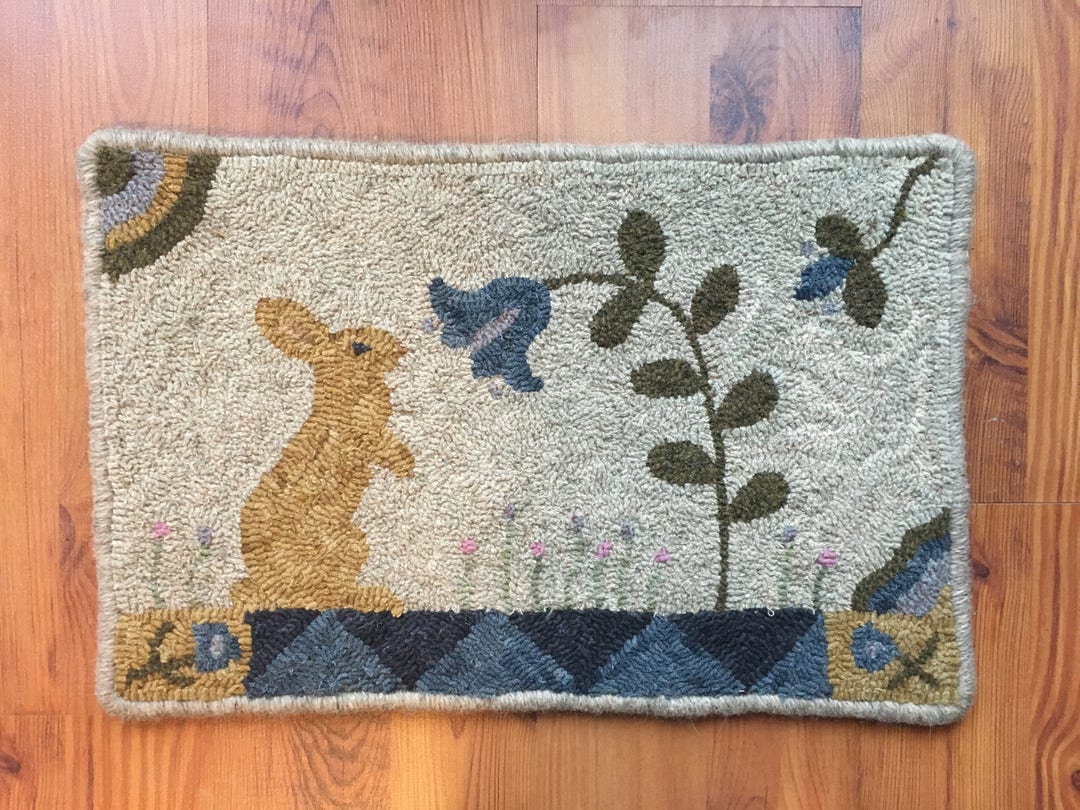 Rug Hooking Kit or Pattern "spring Bunny" 20"x13", Primitive Rug ...