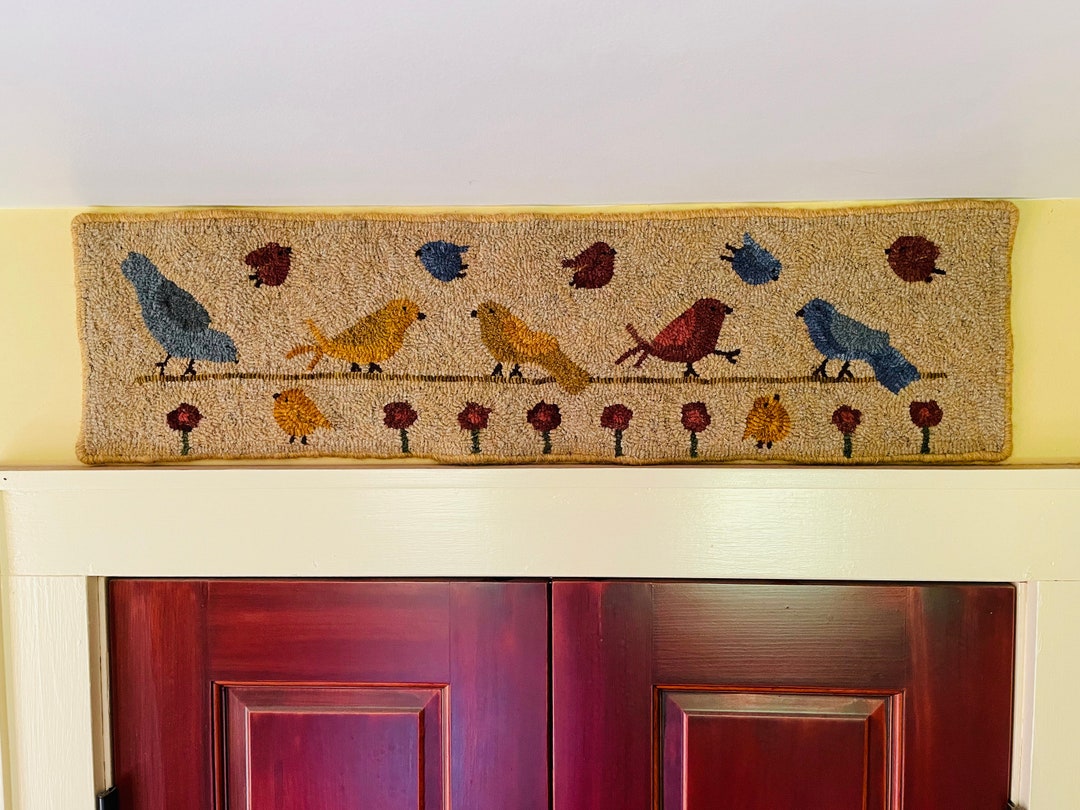 Rug Hooking Kit or Pattern "tweetie Birds", Primitive Rug Hooking, Bird ...