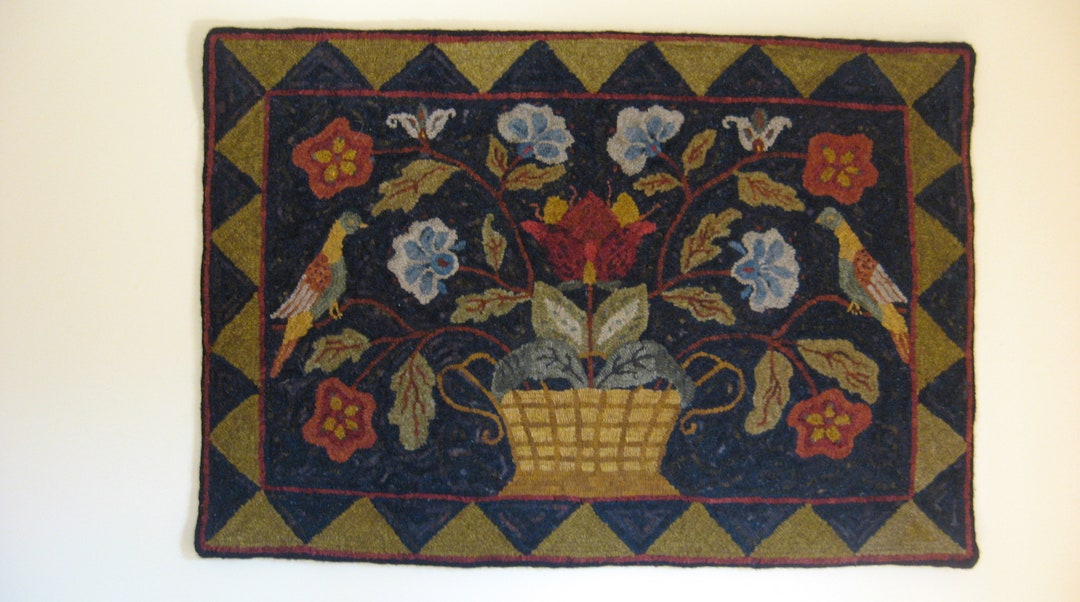 Rug Hooking Pattern "large Flower Basket", 42"x28", Rug Hooking - Etsy