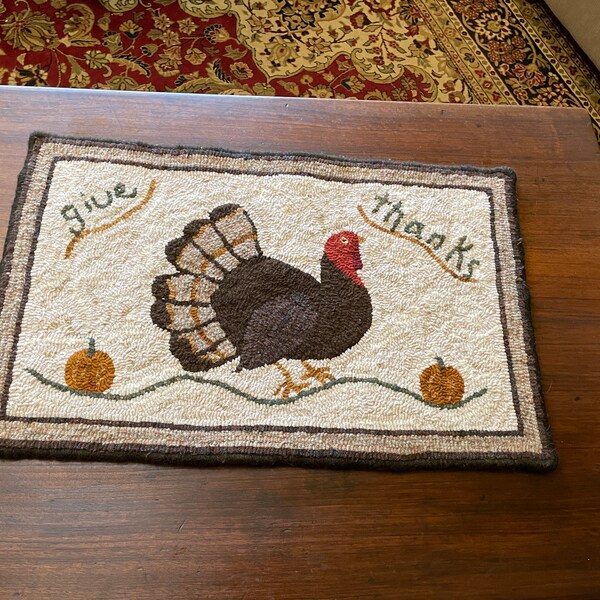 Primitive Hooked Rug - Etsy