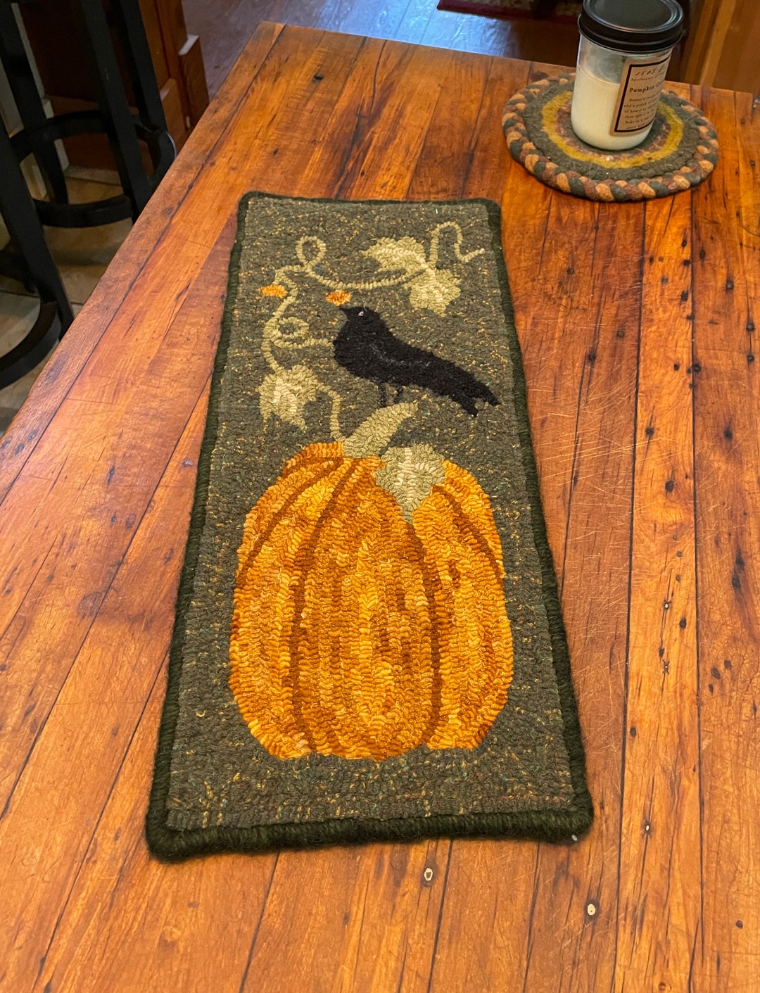 Rug Hooking Kit or Pattern "pumpkin Time", 20" X 8" - Etsy