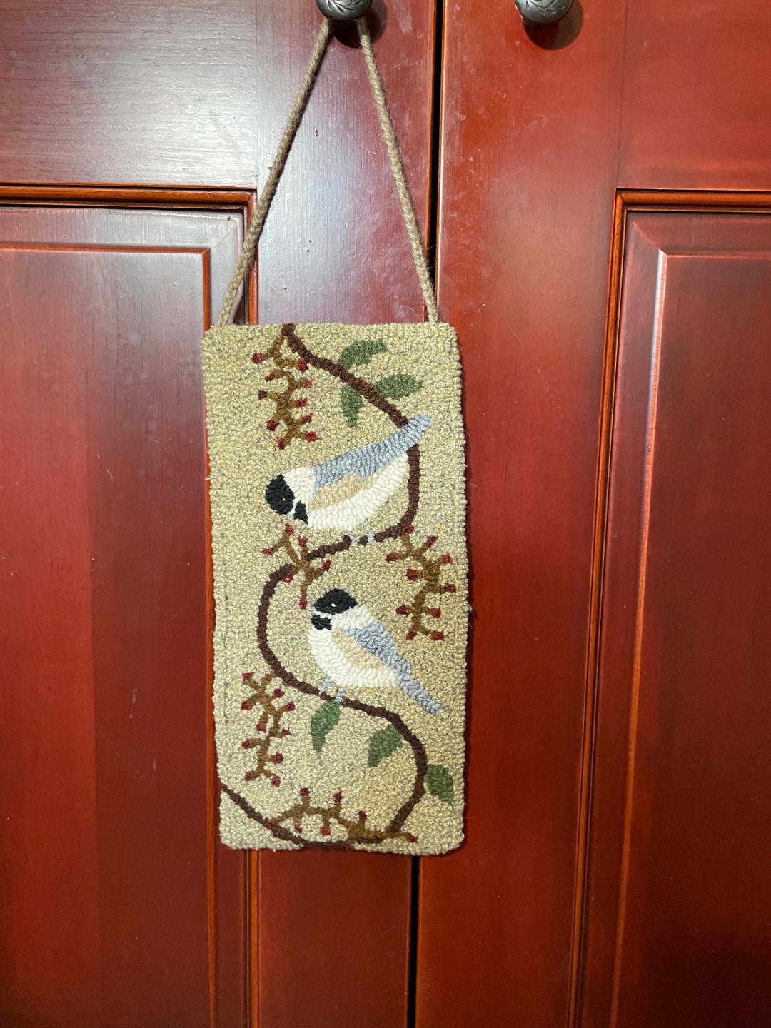 Finished Hand Hooked Rug "chickadees" - Etsy