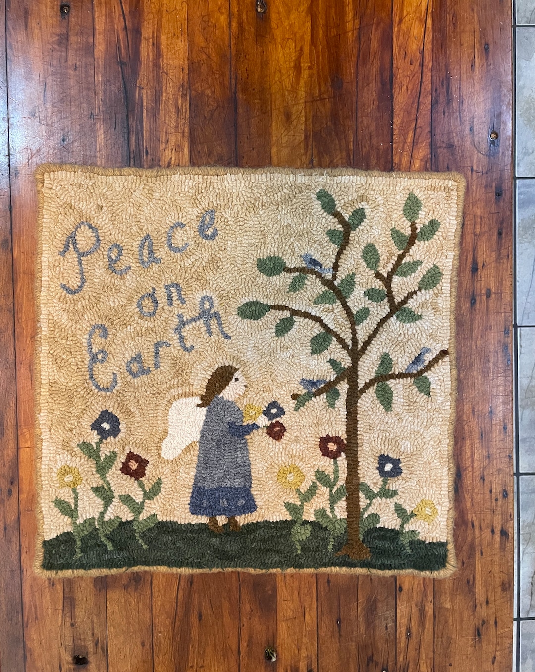 Rug Hooking Kit or Pattern "peace on Earth", Primitive Rug Hooking - Etsy