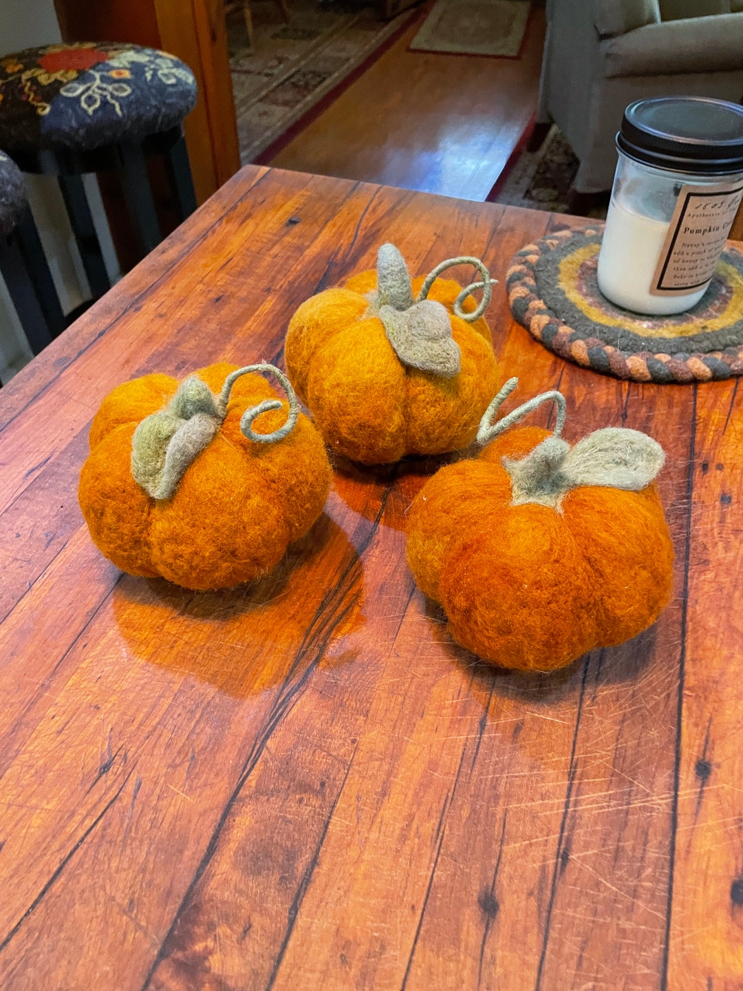 Finished Needle Felted Pumpkin - Etsy