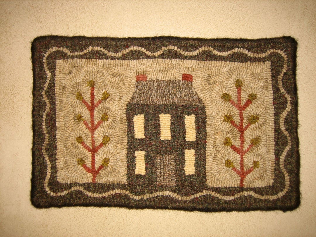 Rug Hooking Kit/pattern little House Dark or Light 14x9, Primitive Rug ...