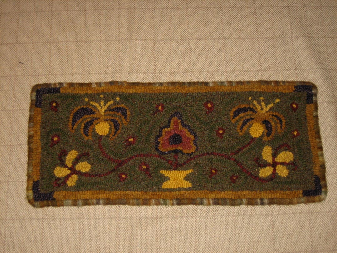 Rug Hooking Kit or Pattern "old Time Urn", 19"x8", Primitive Rug ...