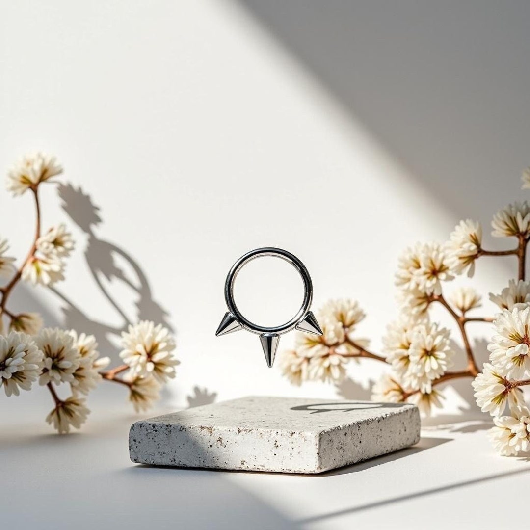 Implant Grade Titanium Hinged Segment Hoop Ring With 3 Spikes for ...