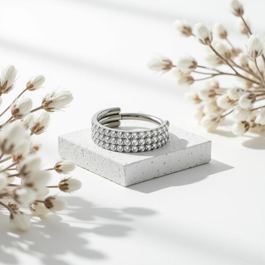 Implant Grade Titanium Hinged Segment Hoop Ring With Triple Lined ...