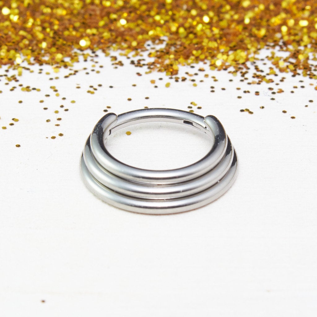 16G Titanium Hinged Stacked Ring for Septum and Daith - Etsy