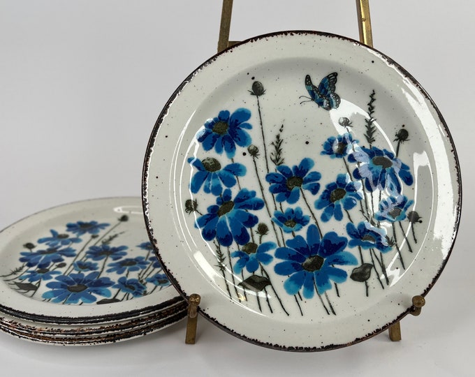 Stonehenge Midwinter spring Blue Flowered 7 Dessert Plates, Set of 4 - Etsy