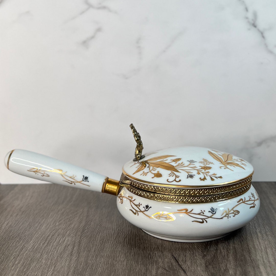 Vintage Silent Butler Crumb Catcher W/ Gold Leaf Design - Portable ...