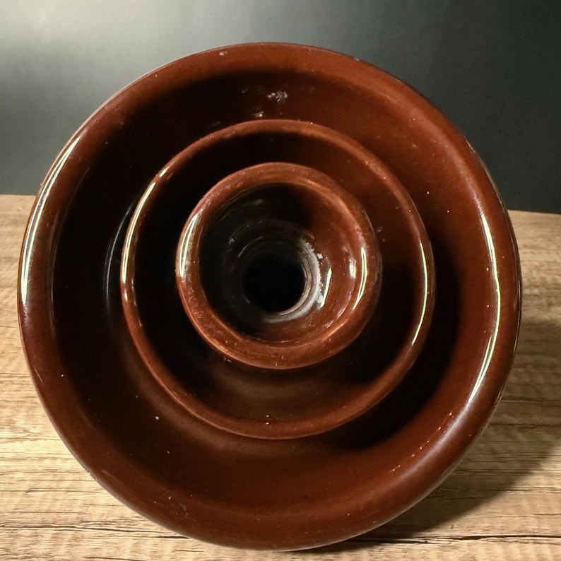 Vintage Heavy Brown Ceramic and Cast Iron SBT Insulator for Power Lines ...