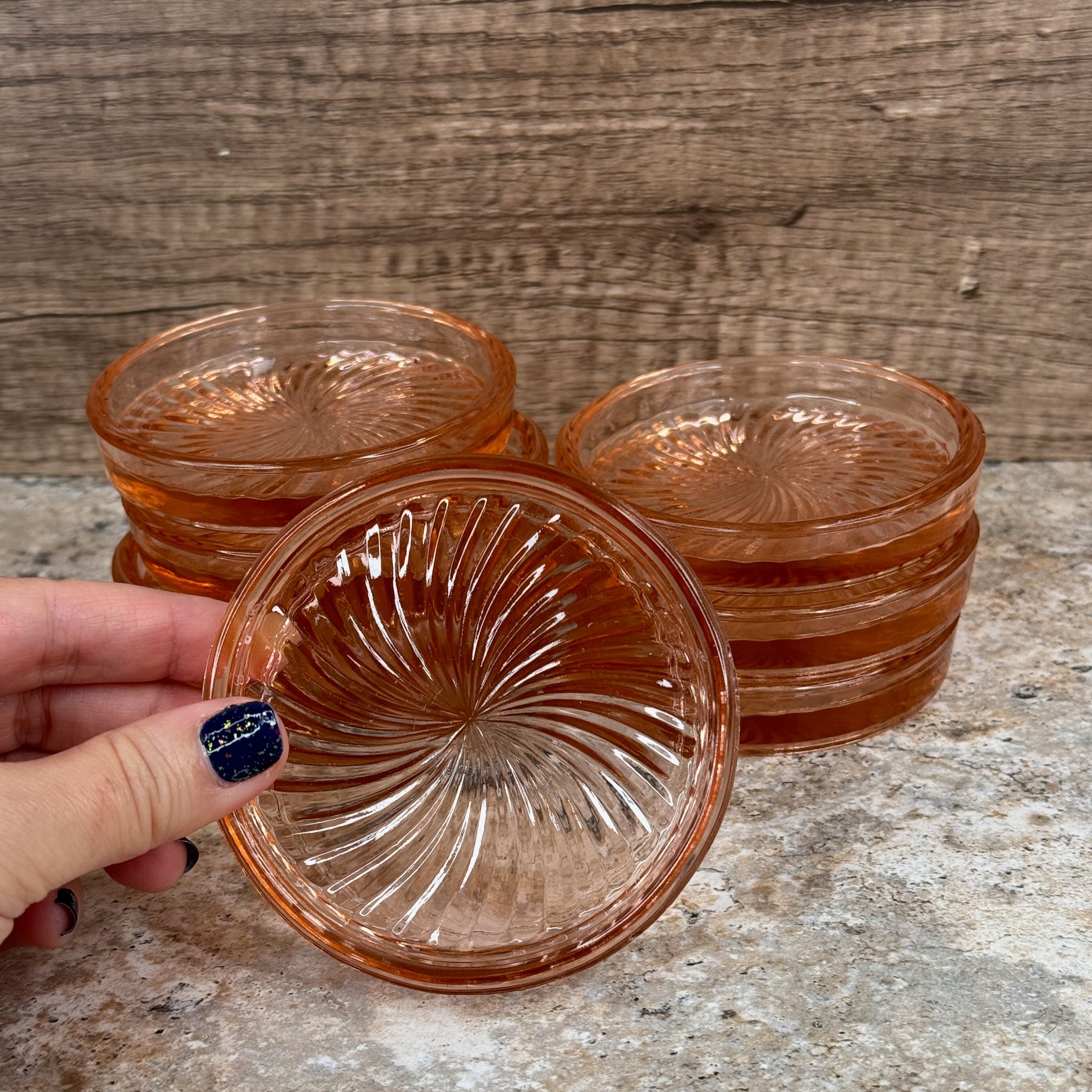 Pink glass coasters store