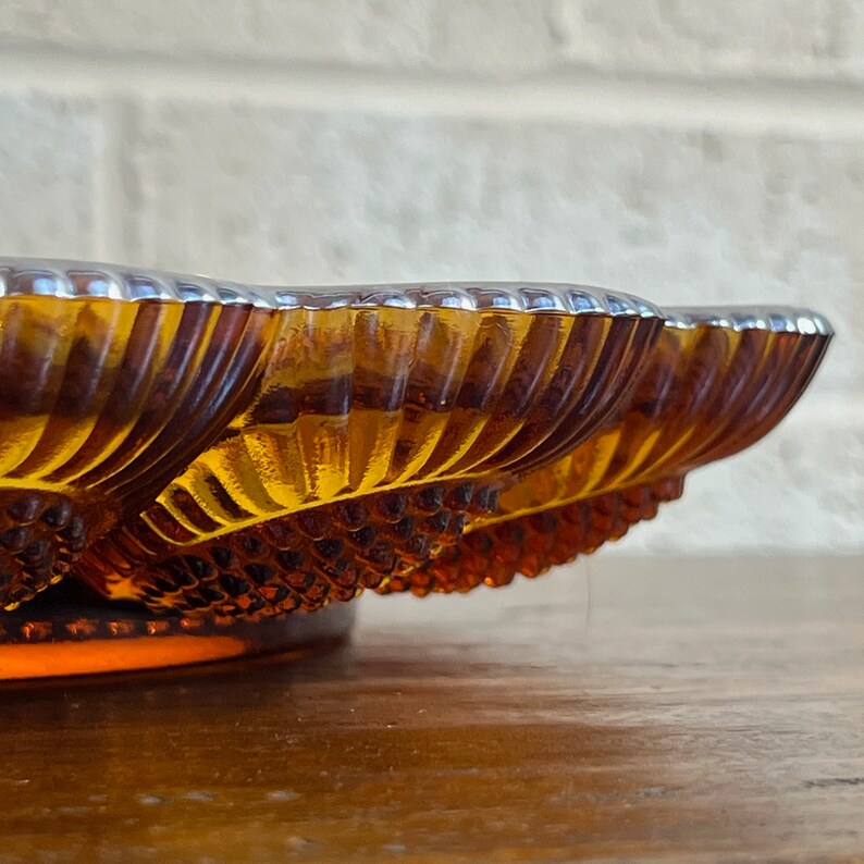 Vintage Amber Indiana Glass Carnival Egg Plate Beautifully - Etsy