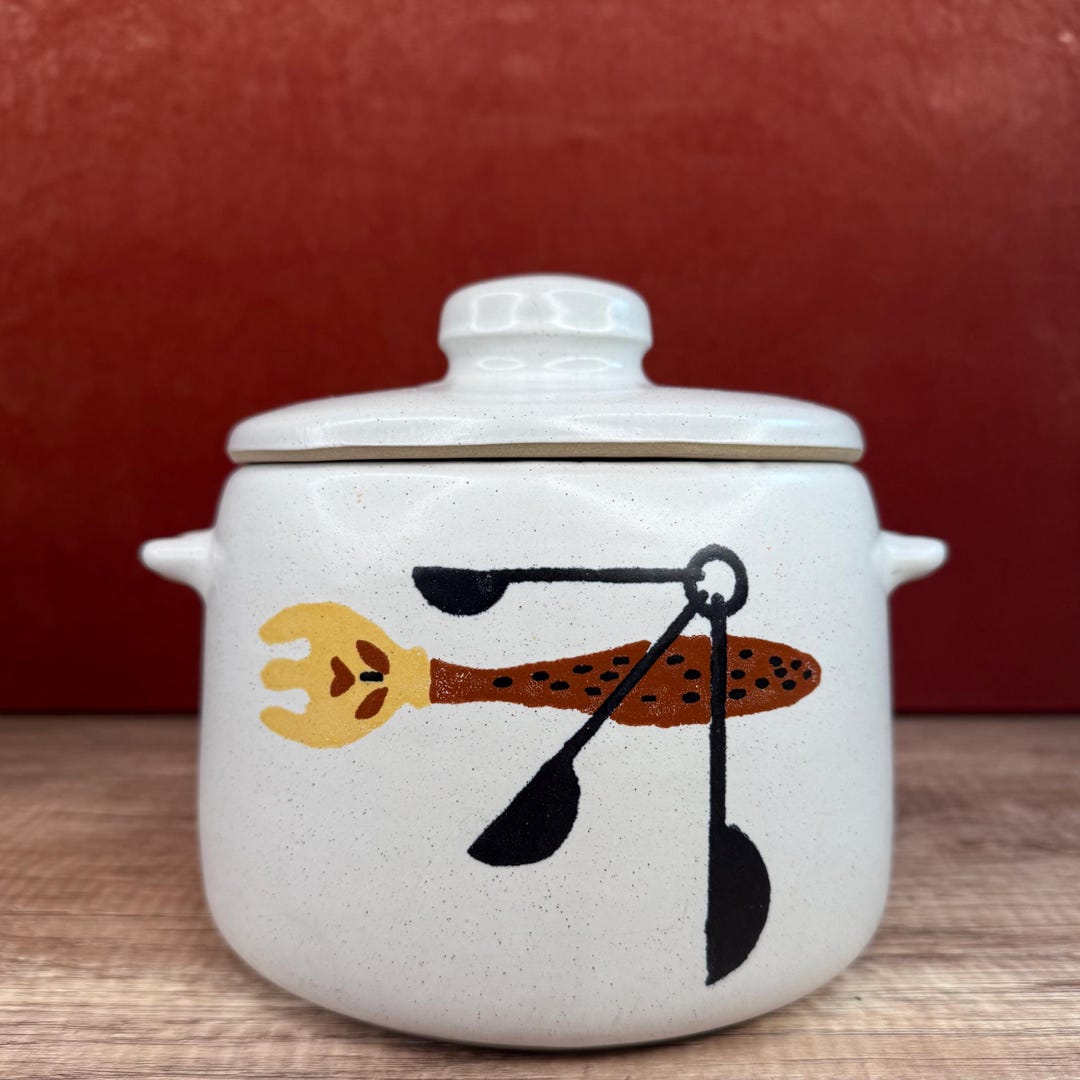 West Bend Stoneware Bean Pot: Brown Glazed Country Kitchen Casserole - Etsy