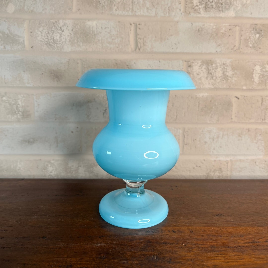 Stunning Blue Glass Vase From Mid-century Era With Distinctive Flaw - Etsy