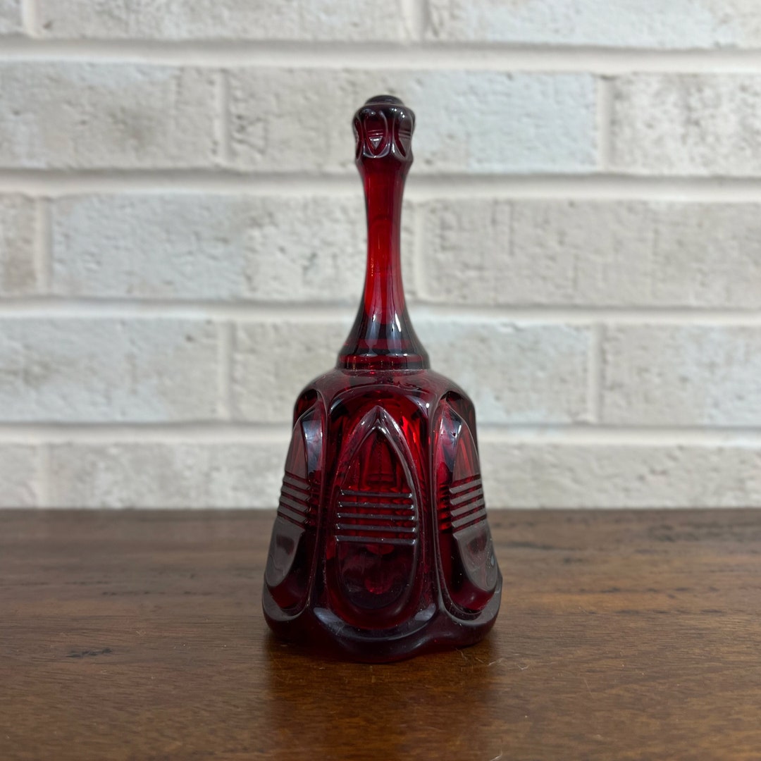 Ruby Red Glass Fenton Barred Oval Bell - Collectible Decoration - Etsy