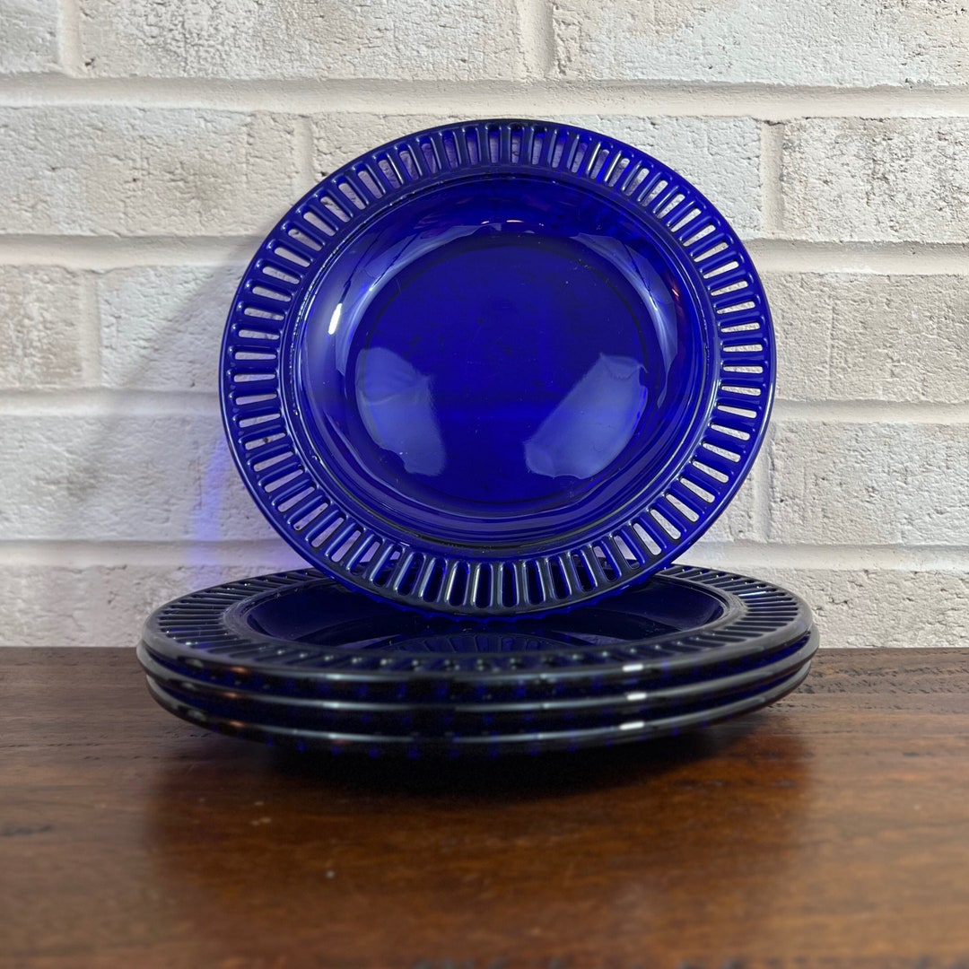 William Stenberg and Estrid Ericson for Gullaskruf, Set of 4 Blue Glass ...