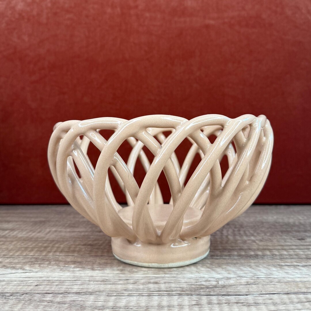 Handcrafted Woven Ceramic Bowl Decorative Peach Fruit Basket Collection ...