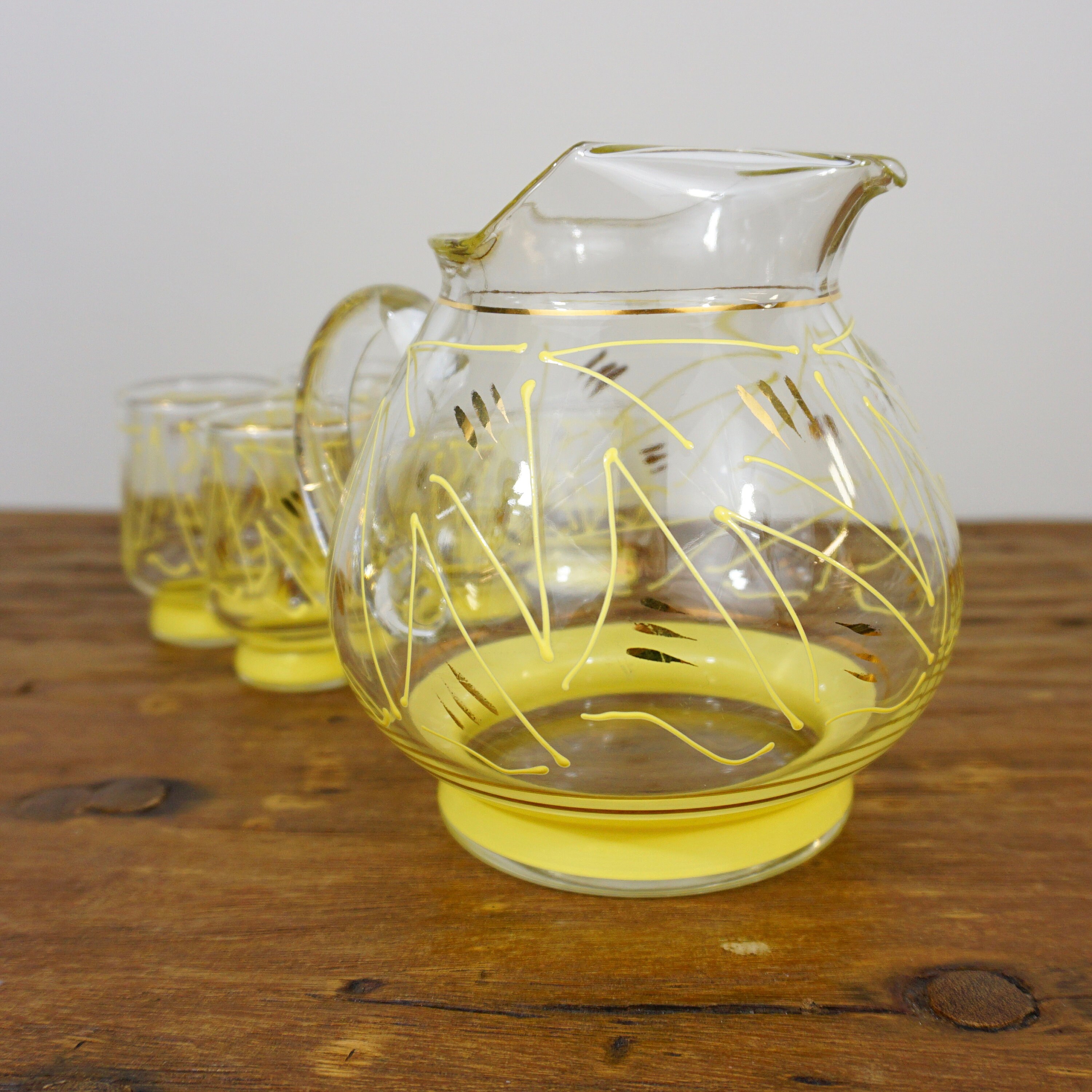 Classic Elegance: Vintage Ball Pitcher Juice Set 7 Piece Glassware ...