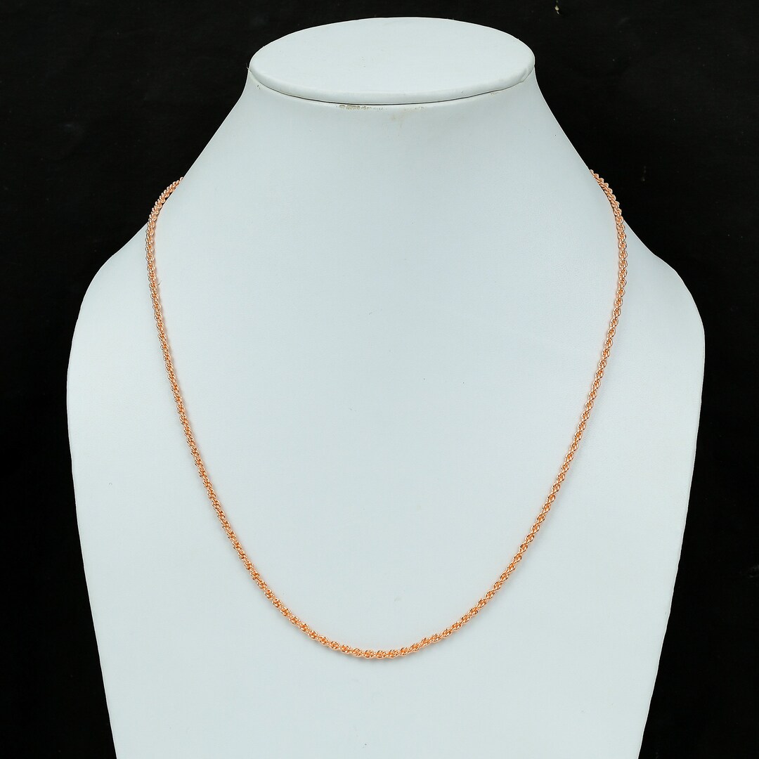 100 % Copper Necklace Chain, Rose Gold Necklace Chain, Copper Wheat ...