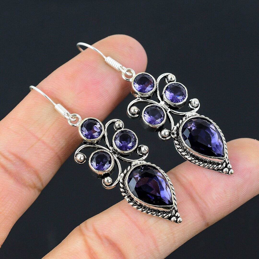Amethyst Sterling Silver Earring-gemstone Earring-handcrafted Earring ...