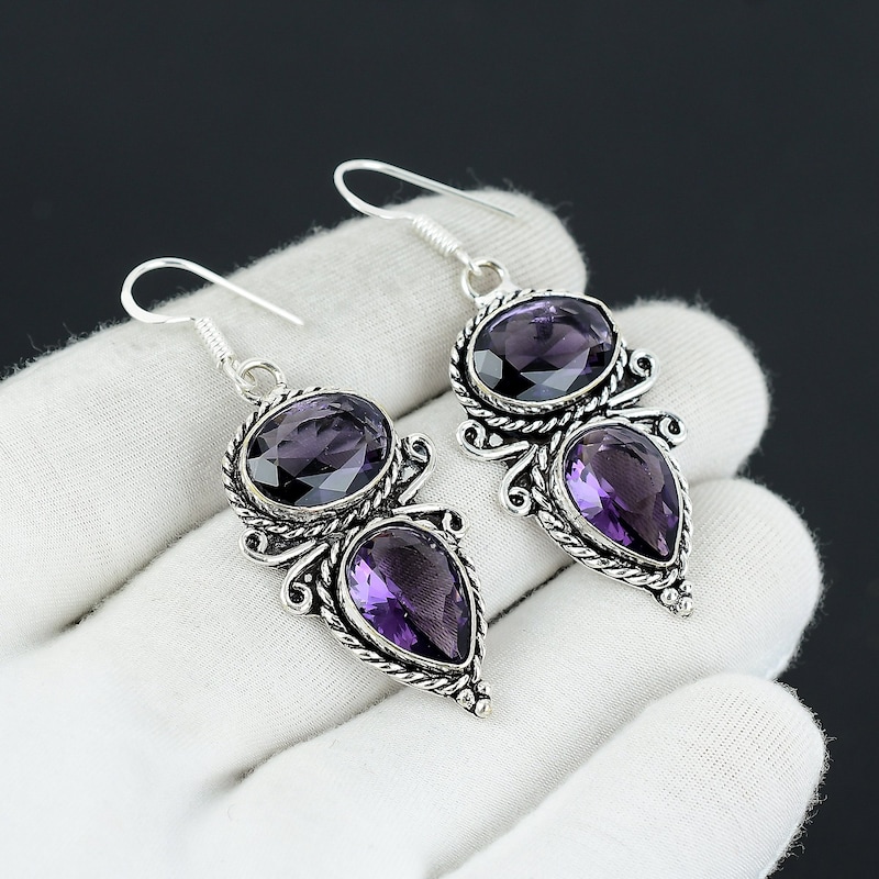 Amethyst Earrings - Etsy