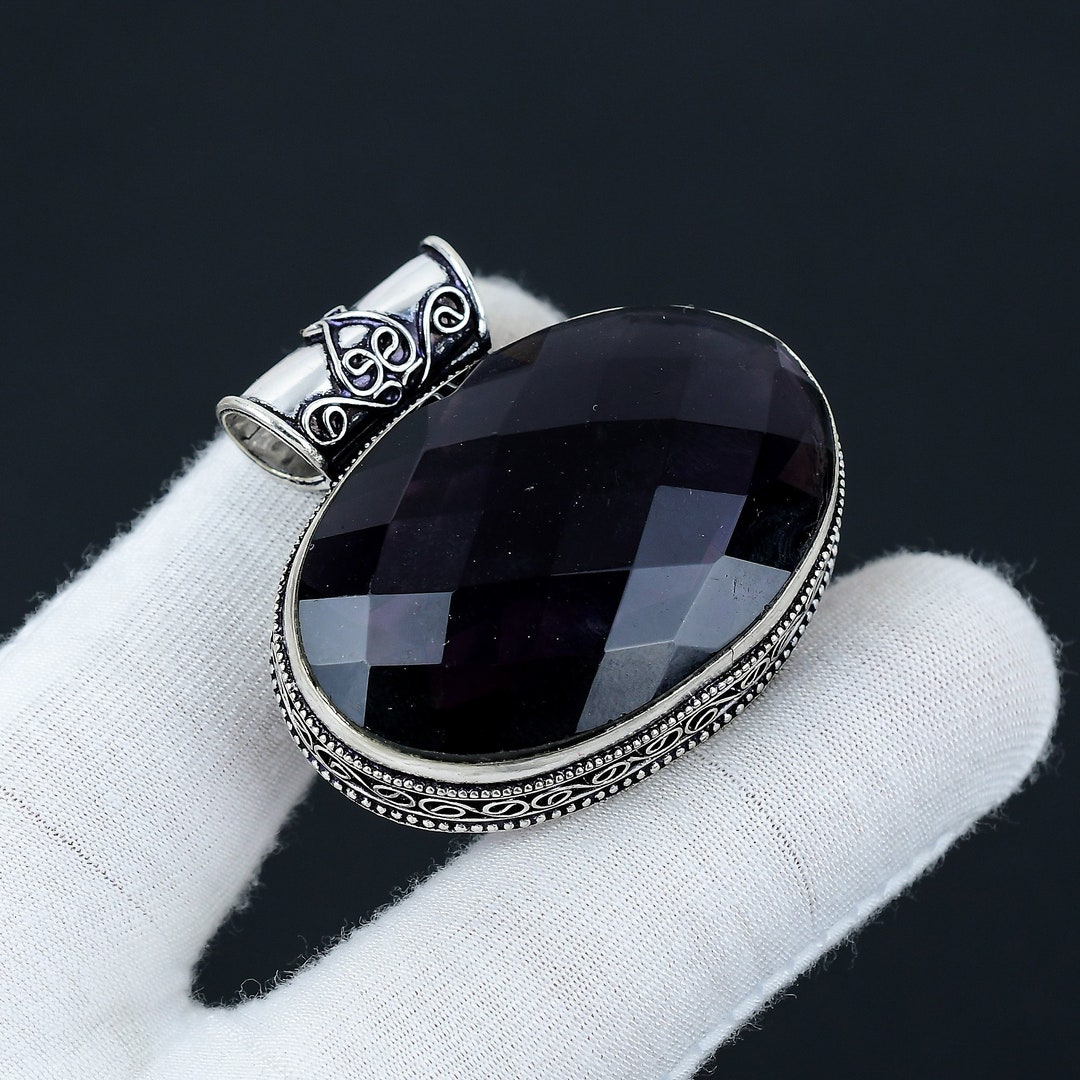 Gorgeous Amethyst Gemstone Handmade 925 Sterling Silver Pendant ...