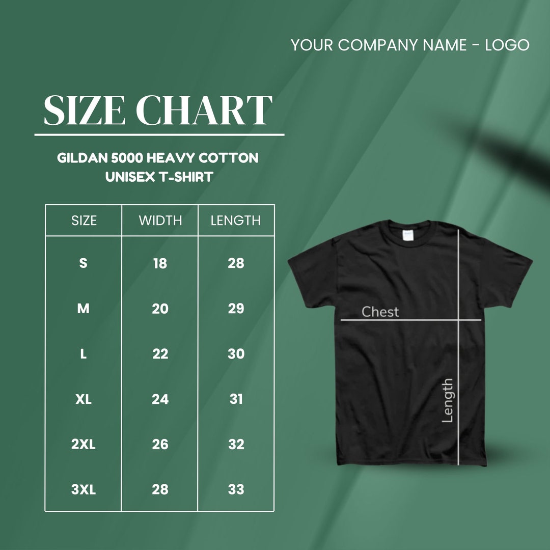 Gildan 5000 Size Chart, Size Chart Gildan 5000, Size Chart for Shirts ...