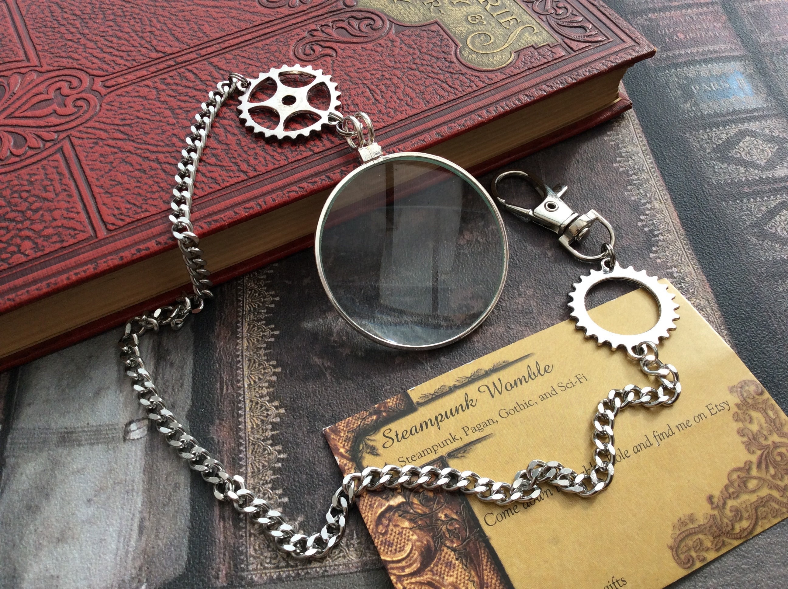 Steampunk Magnifier Magnifying Glass on Chain Steampunk - Etsy UK