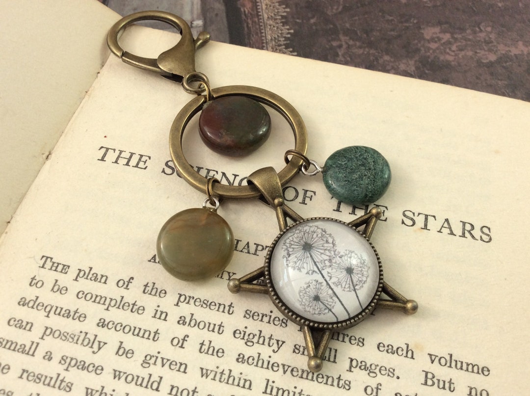 Pentacle Keychain, Witchy Keyring, Gift for Witchy Friend, Agate ...