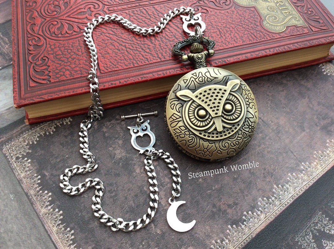 Owl Pocket Watch, Owl Jewelry, Time Travel Gift, Pocket Watch With ...