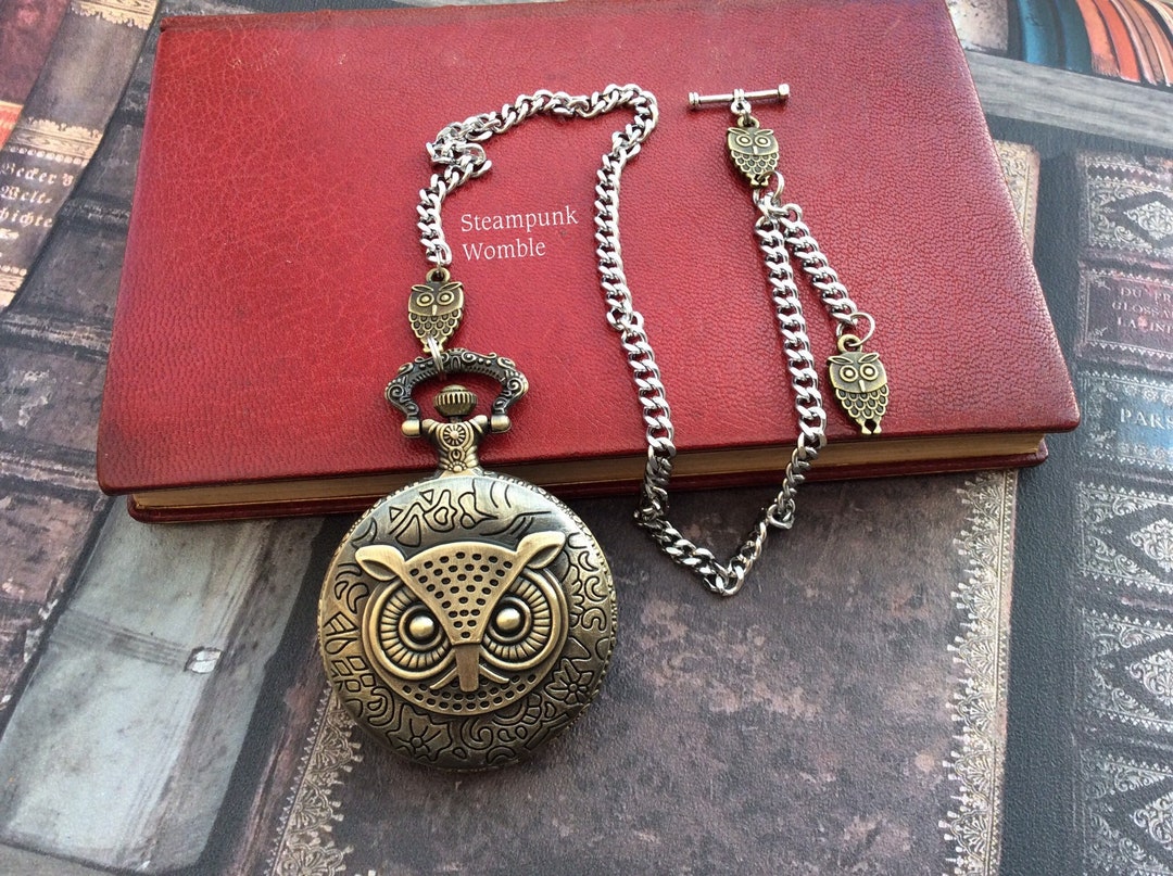 Owl Pocket Watch Owl Jewelry Time Travel Gift Pocket Watch - Etsy