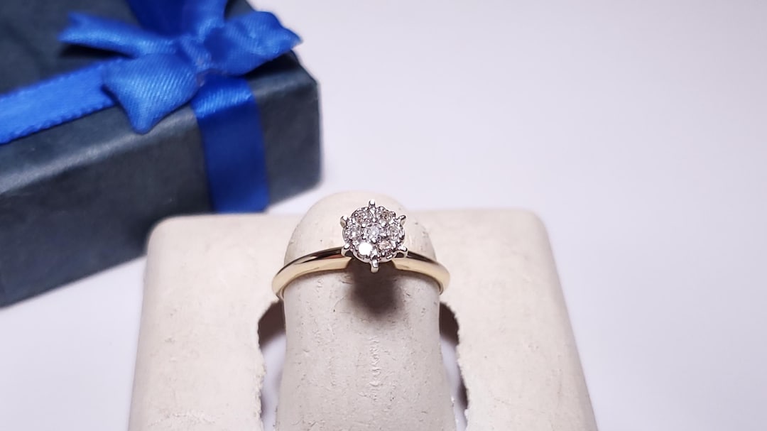 Estate .15ctw Natural Diamond Popcorn Top 14kt Gold S-4.5 Engagement ...