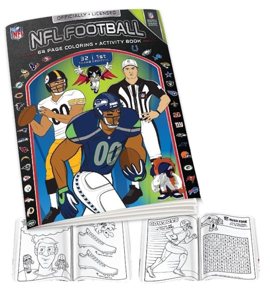 NFL Coloring Book and Activity Book 64 Pages Black and White Great ...
