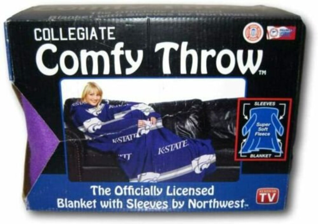 Kansas State Wildcats Huddler Comfy Throw Wearable Blanket With Sleeves ...