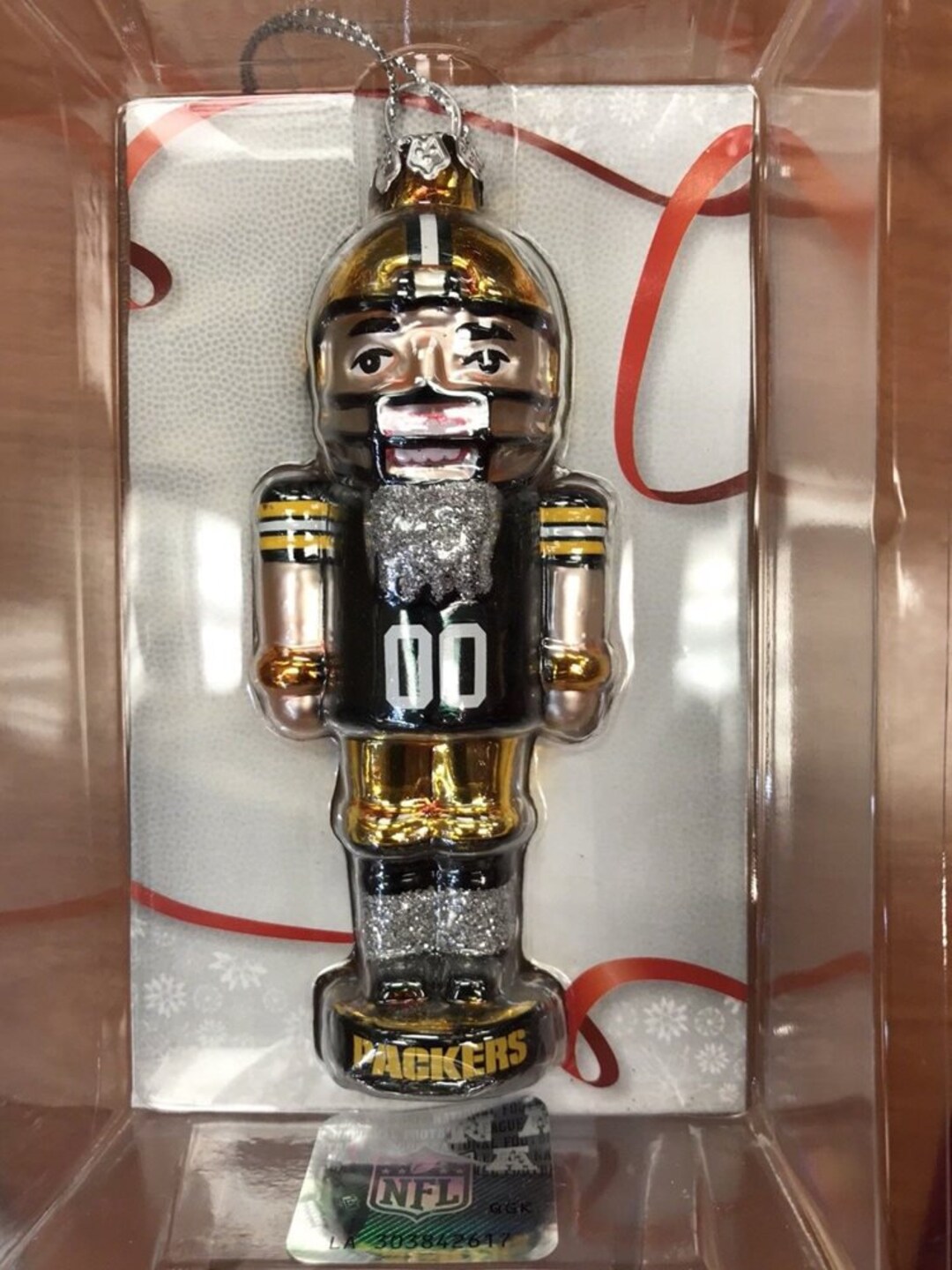 Green Bay Packers NFL Mini Nutcracker Christmas X-mas Ornament Blown ...