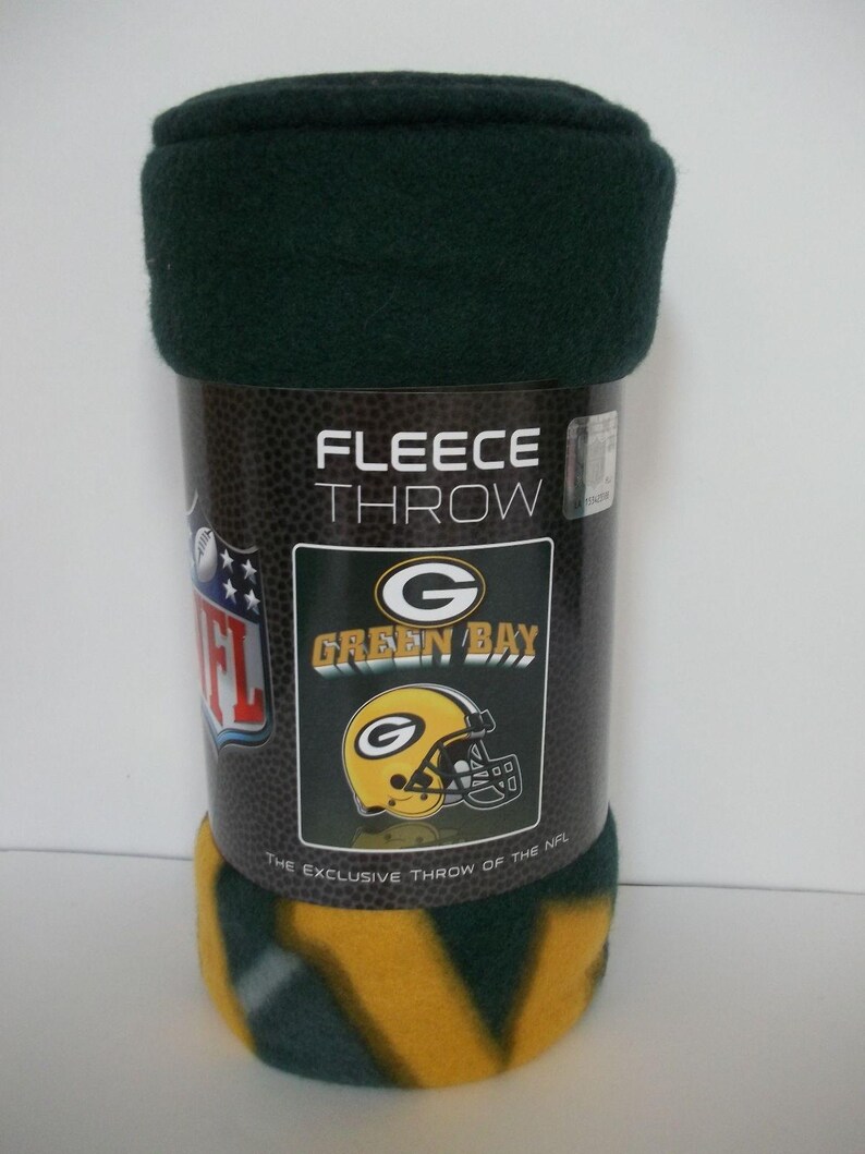 Green Bay Packers Blanket Fleece Throw NFL Grid Iron Design Style NEW ...