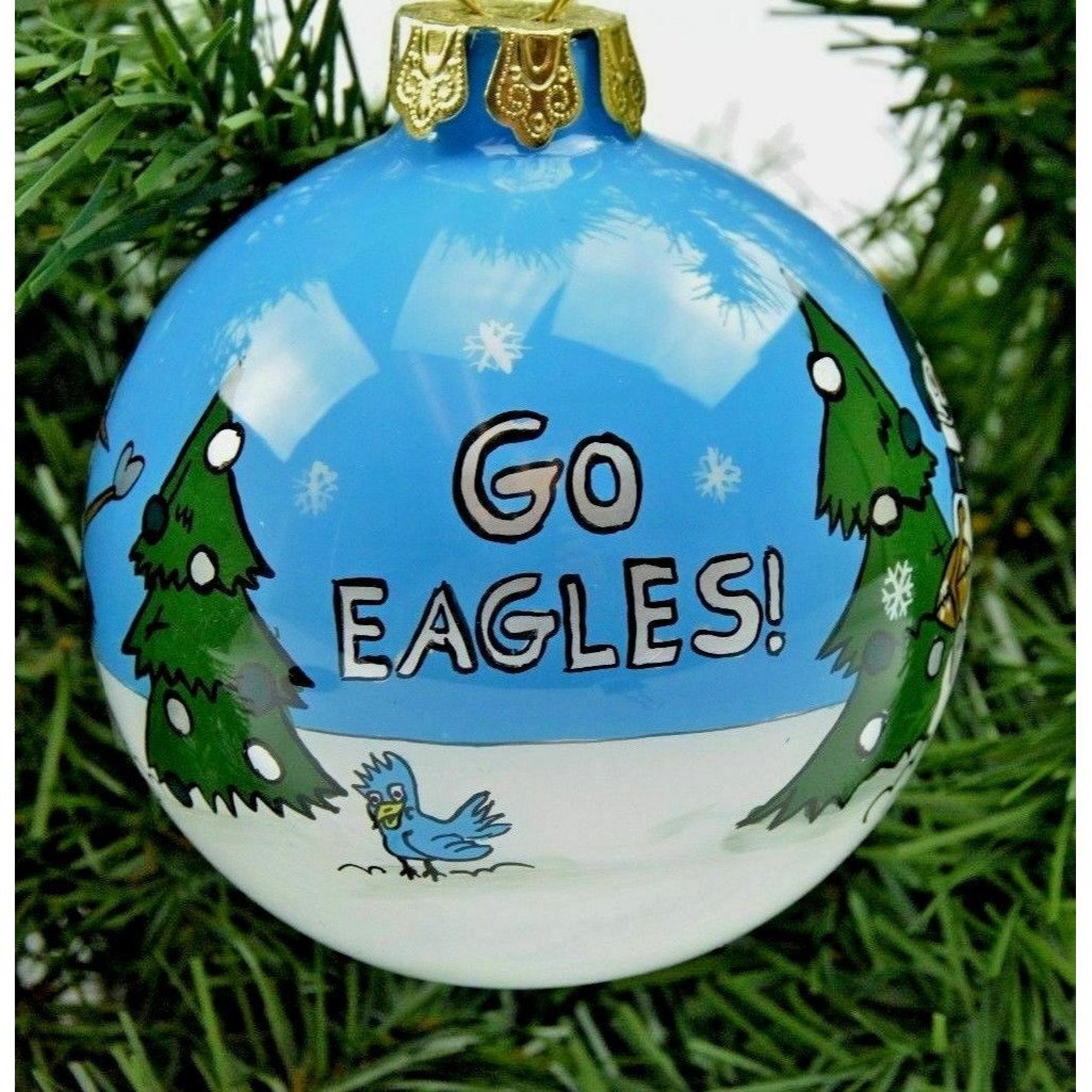 PHILADELPHIA EAGLES Glass Snowman Ornament NFL Christmas X-mas - Etsy