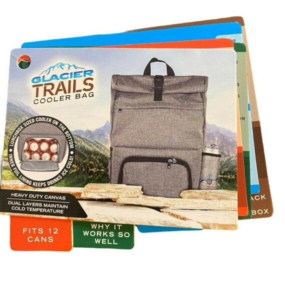 Glacier Trails Cooler Bag Backpack Gray Fits 12 Cans - Etsy