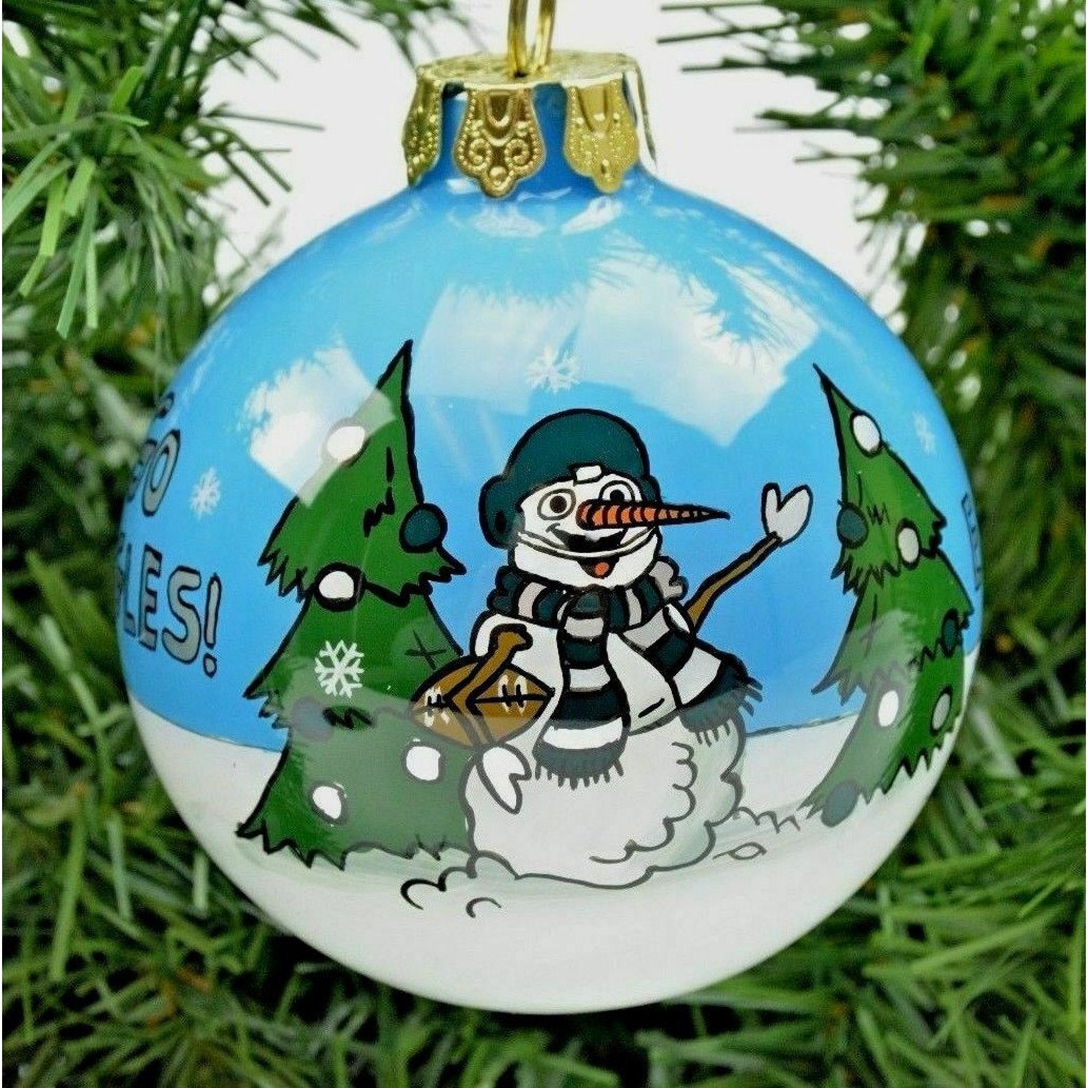 PHILADELPHIA EAGLES Glass Snowman Ornament NFL Christmas X-mas - Etsy